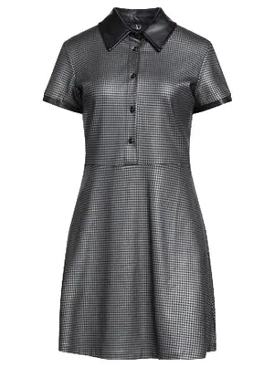 XT STUDIO Mini Houndstooth Print Shirt Dress