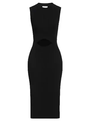 VICOLO Midi Knitted Bodycon Dress - Black