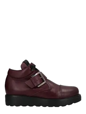 IXOS Leather Ankle Boots With Buckle - Red