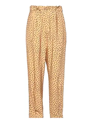 WHITE SAND Tapered Polka-dot Pants - Yellow