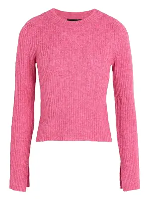 Vero Moda Knitted Ribbed Crewneck Sweater - Pink