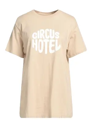 CIRCUS HOTEL Logo-Print Cotton T-Shirt Beige