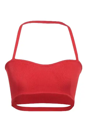 VICOLO VICOLO Knit Crop Top Tomato Red