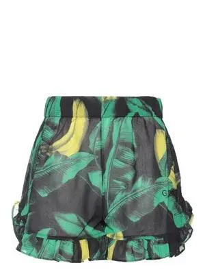 GANNI Organic Cotton Floral Shorts - Green