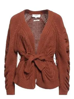 Ba&sh Knitted Cardigan With Belt - Brown