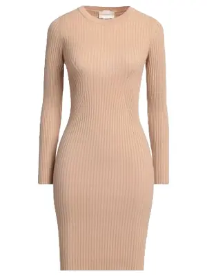 VICOLO Knitted Bodycon Mini Dress Sand