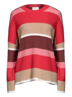 VICOLO VICOLO Striped Knit Sweater Red