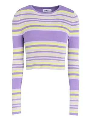 Only ONLY Striped Knit Sweater Purple