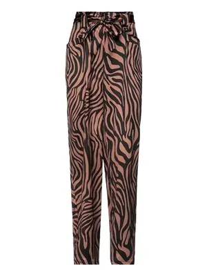 Relish Straight-leg Zebra-print Pants - Brown