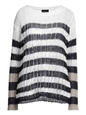 ROBERTO COLLINA ROBERTO COLLINA Striped Lightweight Knit Sweater Ivory