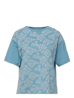 Momoni MOMONÍ Printed Cotton T-Shirt Blue