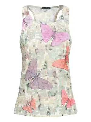 YES ZEE BY ESSENZA Printed Tank Top Sage Green