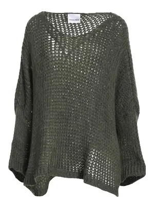 SPADALONGA Solid Round Neck Sweater - Green