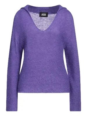 Alpha Studio ALPHA STUDIO Knitted V-Neck Sweater Purple