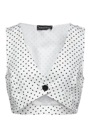 VANESSA SCOTT VANESSA SCOTT Polka-Dot Crop Top White