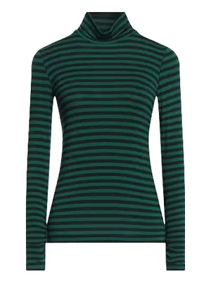 CARACTÈRE Striped Turtleneck T-Shirt Green
