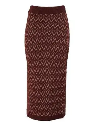 8 BY YOOX Knitted Midi Skirt - Red