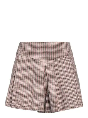 Maje Houndstooth Tweed Shorts - Beige