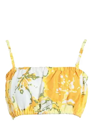 Faithfull The Brand Modie Floral Linen Tube Top - Yellow