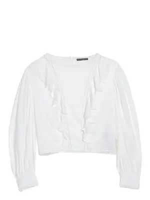 Guess Woven Crop Top - White