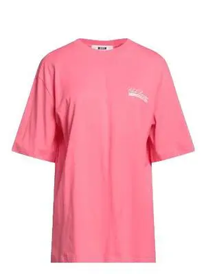 MSGM Cotton T-shirt With Print - Pink