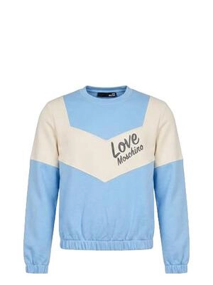 Moschino Two-tone Cotton Blend Sweatshirt - Blue