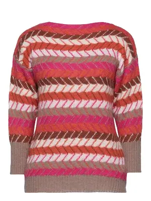 CROCHÈ CROCHÈ Multicolor Patterned Sweater Beige