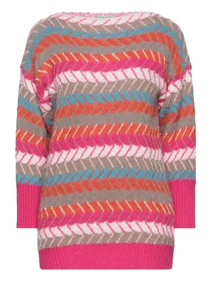 CROCHÈ Multicolor Patterned Sweater - White