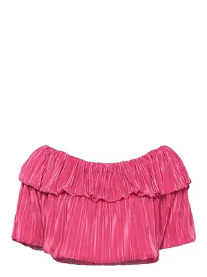 VANESSA SCOTT Ruched Woven Top Pink