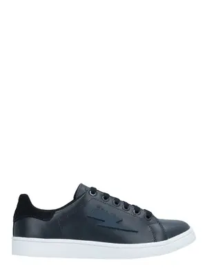 Neil Barrett Leather Low-Top Sneakers Midnight Blue