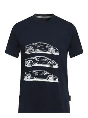 AUTOMOBILI LAMBORGHINI T-shirt Size Cotton, Elastane - Blue