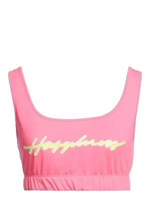 HAPPINESS HAPPINESS Embroidered Jersey Crop Top Pink