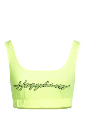 HAPPINESS HAPPINESS Embroidered Jersey Crop Top Yellow