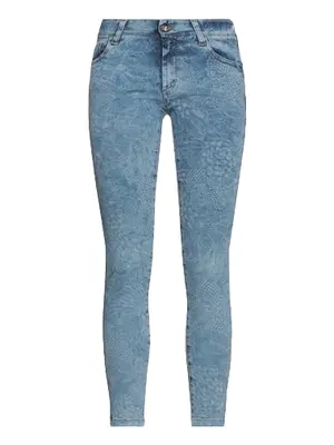 DENNY ROSE Floral Print Low-waisted Skinny Jeans - Blue