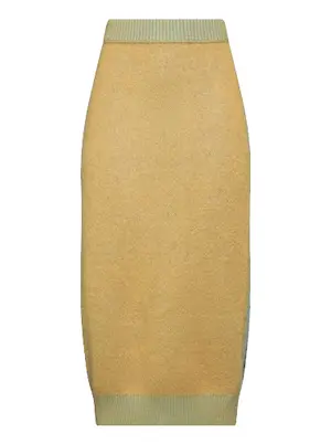 CIRCUS HOTEL Knitted Pencil Midi Skirt - Yellow