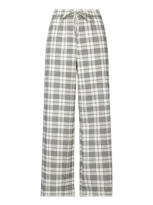 VICOLO VICOLO Wide Leg Checked Chinos Ivory