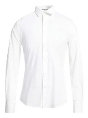 BIKKEMBERGS Shirt Size Cotton, Elastane, Polyester - White