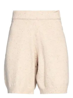 VICOLO Knitted High-Waisted Shorts Beige