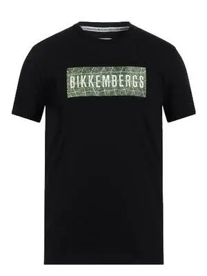 BIKKEMBERGS T-shirt Size Cotton, Elastane - Black
