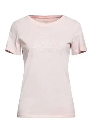 Guess Logo-print Jersey T-shirt - Pink