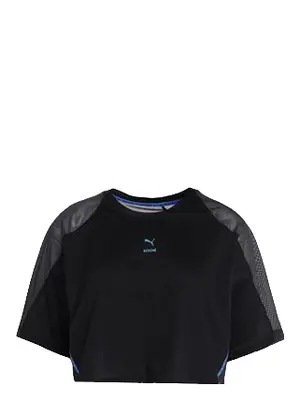 PUMA X KOCHÉ Logo-print Cropped T-shirt - Black