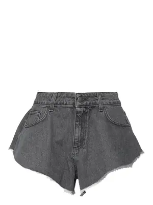 LE VOLIÈRE Denim Hot Pants - Grey