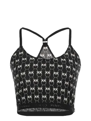 Pinko Logo-print Crop Top - Black