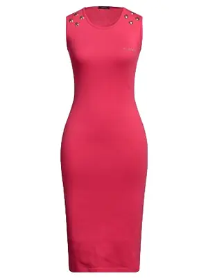 MANGANO MANGANO Cotton Midi Bodycon Dress Pink