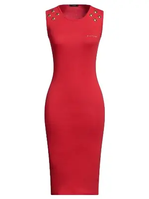 MANGANO MANGANO Cotton Midi Bodycon Dress Red