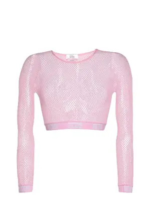 Gcds Cropped Jersey Top Pink