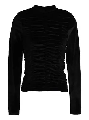 Topshop Chenille Top - Black