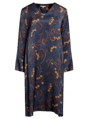 Brian Dales Midi Paisley-print Dress - Blue