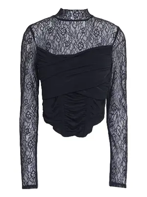 TOPSHOP Crepe Lace T-Shirt