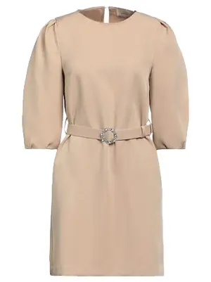 VICOLO VICOLO Mini Trapeze Dress Beige